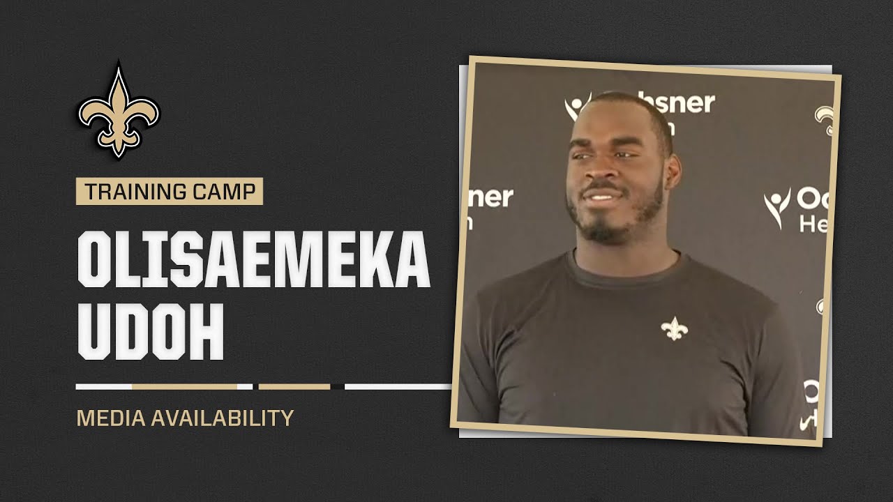 Olisaemeka Udoh on Position on O-Line, Rehab | Saints Training Camp 2024 - YouTube