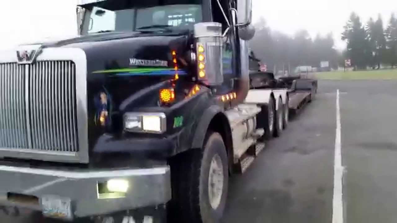 9 axle lowboy - YouTube