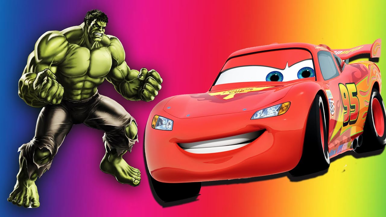 Disney Cars Lightning McQueen & Hulk SMASH Kids Songs Cars 2 - YouTube