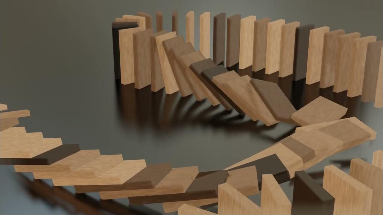 Wooden Domino Run | Rigid Body Animation - YouTube