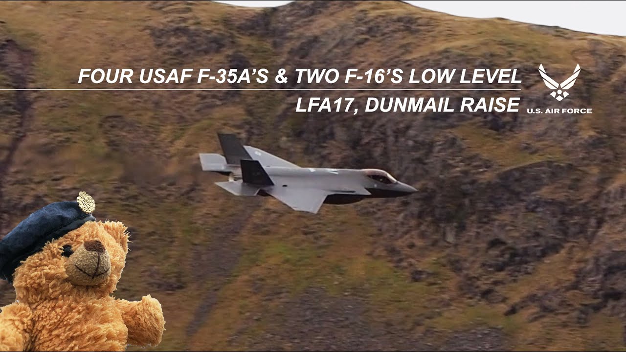 F-35A's & F-16's Low Level Flying, Dunmail Raise, LFA17 ~ Lake District ...
