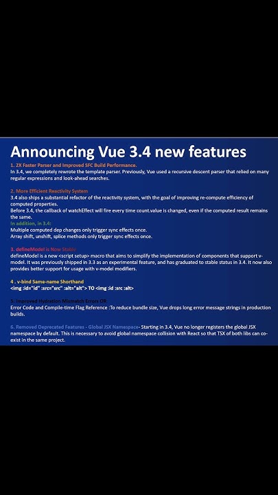 Vue 3.4 new features #coding, #beginners, #vuejs, #newfeatures, #javascript, # ...