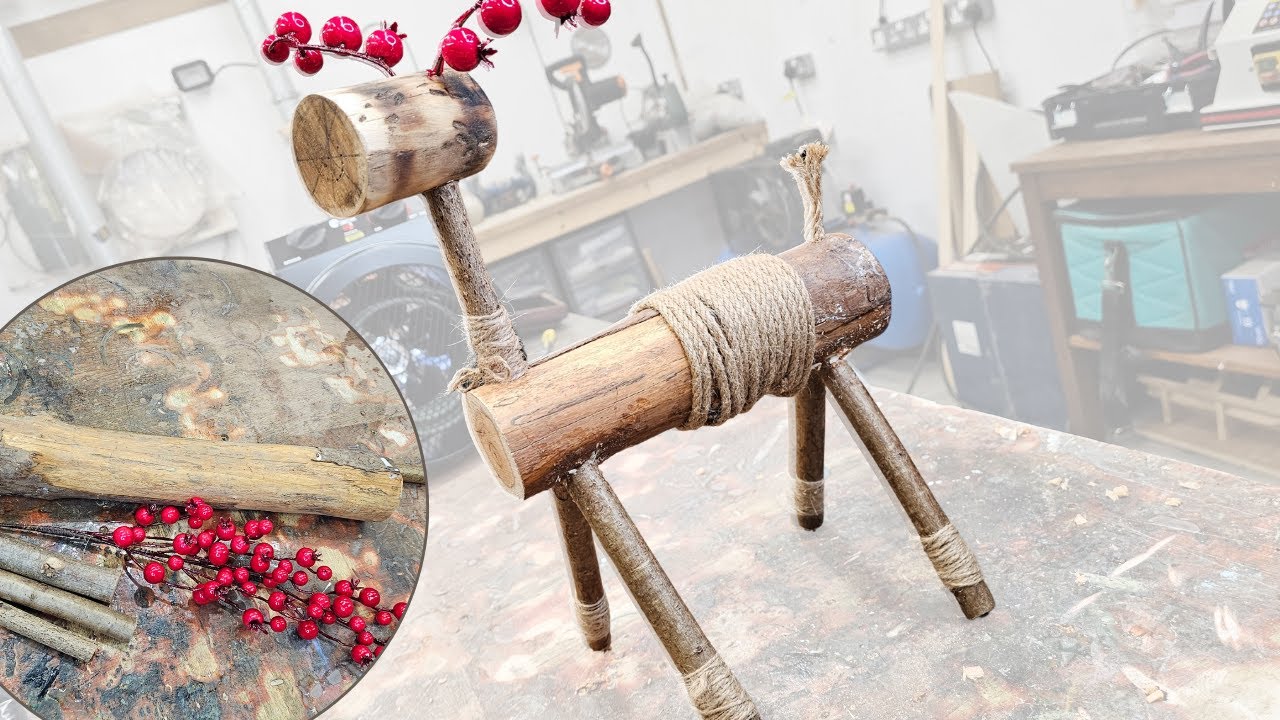 Making A Reindeer From Scrap Logs ! - YouTube