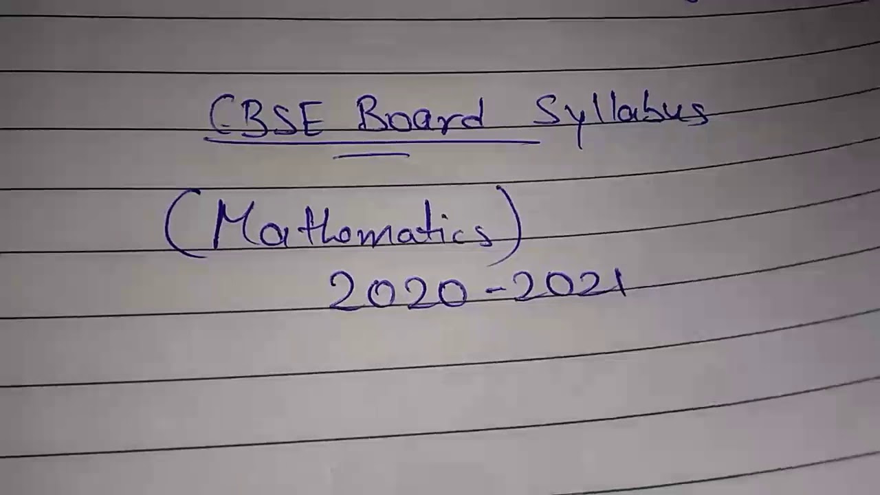 MATHEMATICS class 12 syllabus 2020-2021 || CBSE class 12 mathematics ...