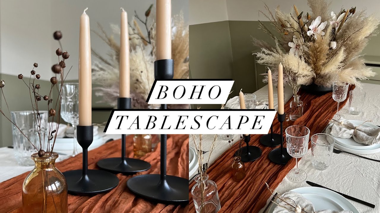 BOHO TABLE SETTING | RUSTIC TABLESCAPE | HOW TO SET UP YOUR DINNER ...