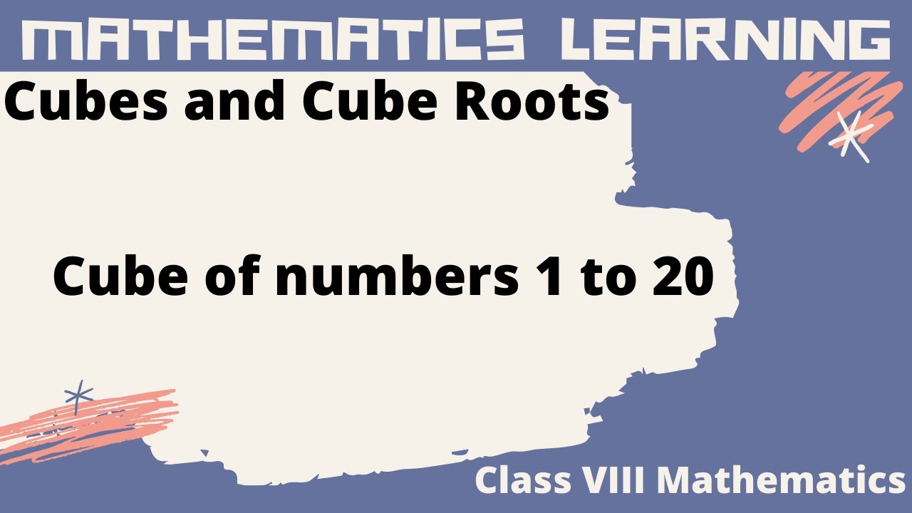 Cube of numbers 1 to 20 - YouTube