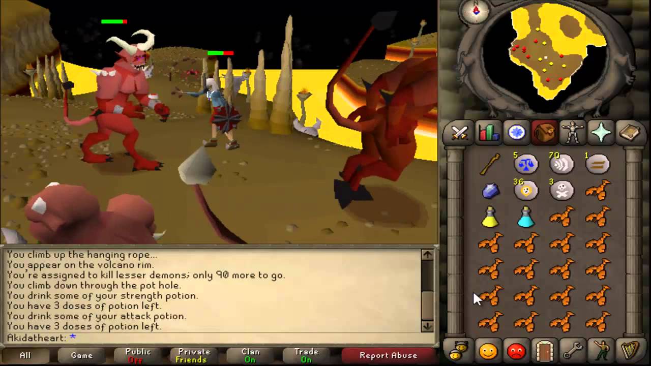 Runescape Old School Slayer - Lesser Demons - YouTube