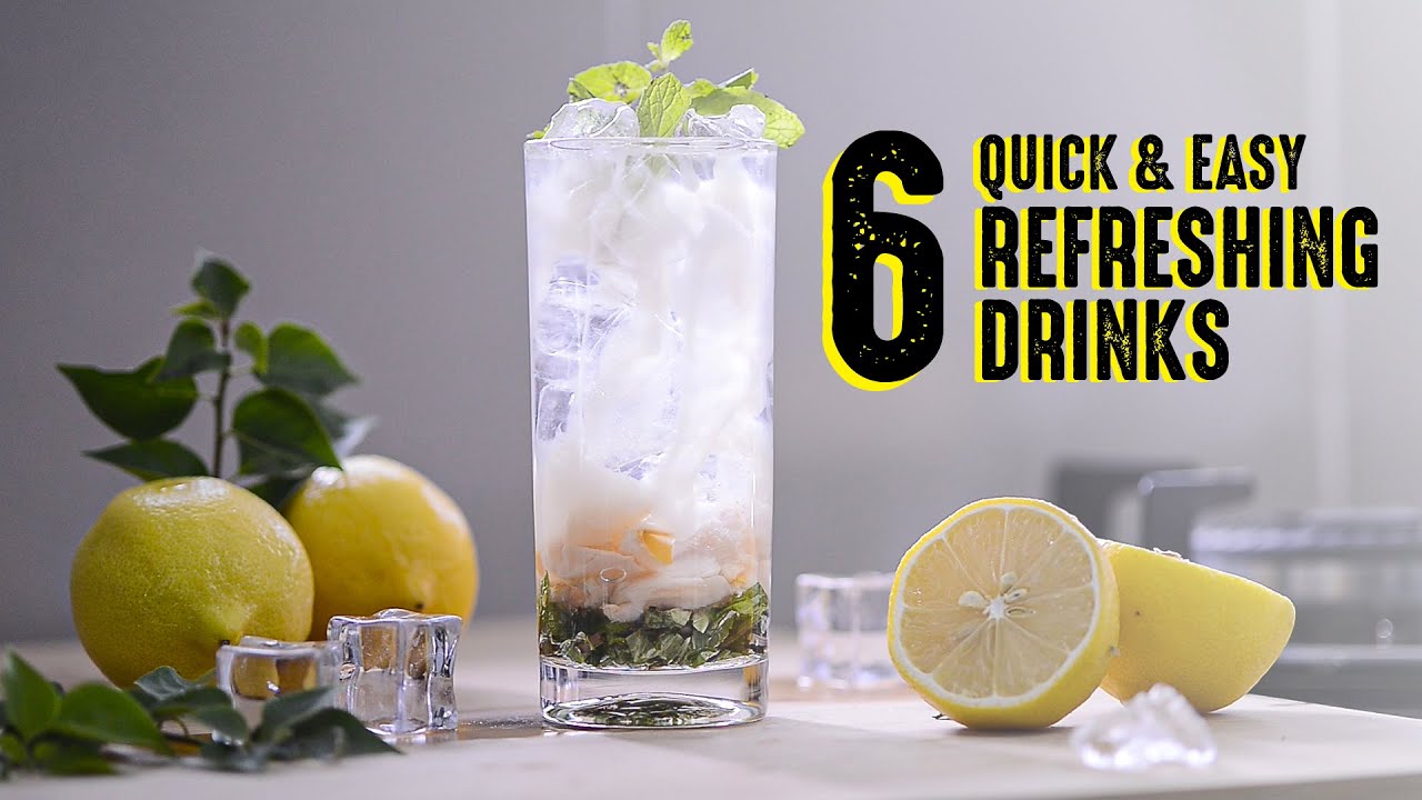 6 Refreshing Drinks (Quick & Easy) during hot days or summer. - YouTube