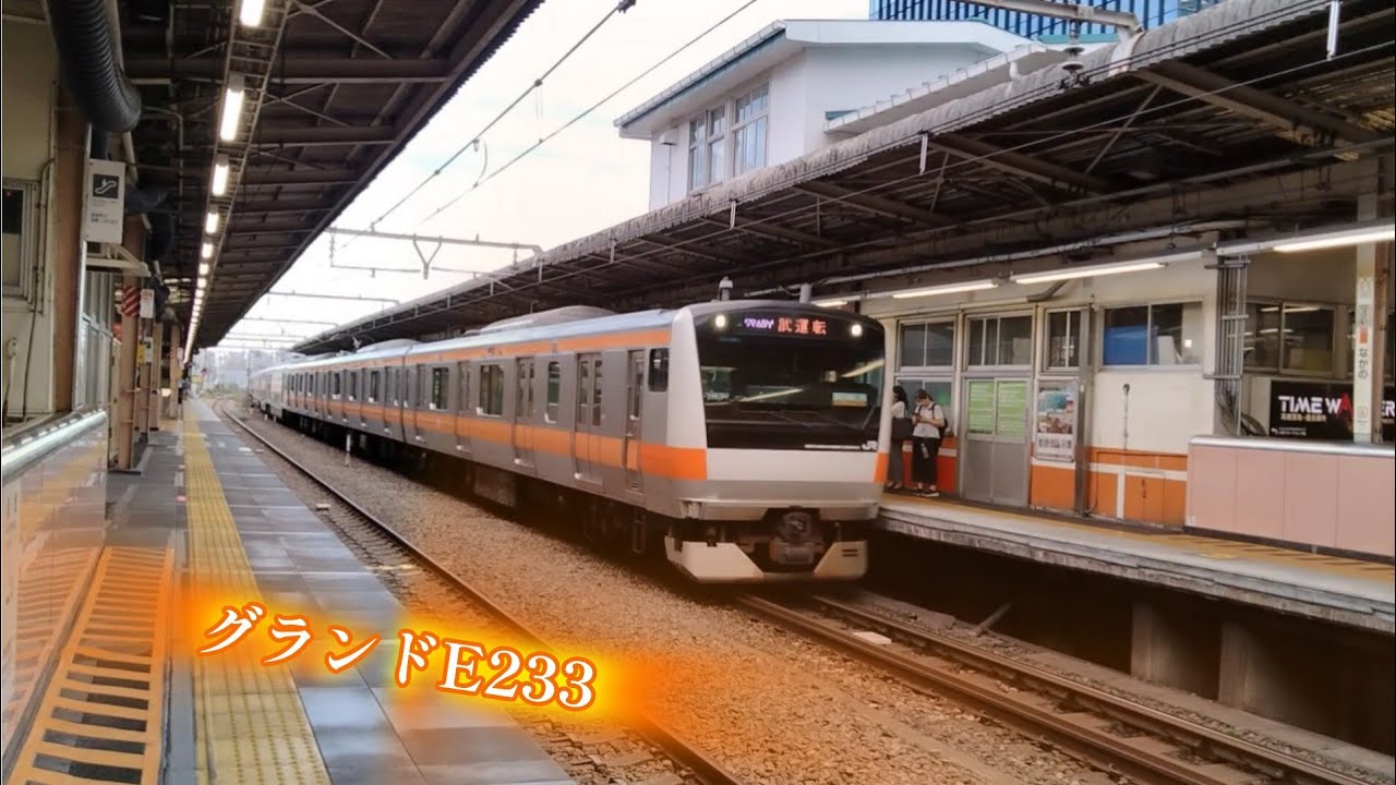 中野通過 E233系 0番台 グランドE233 - YouTube