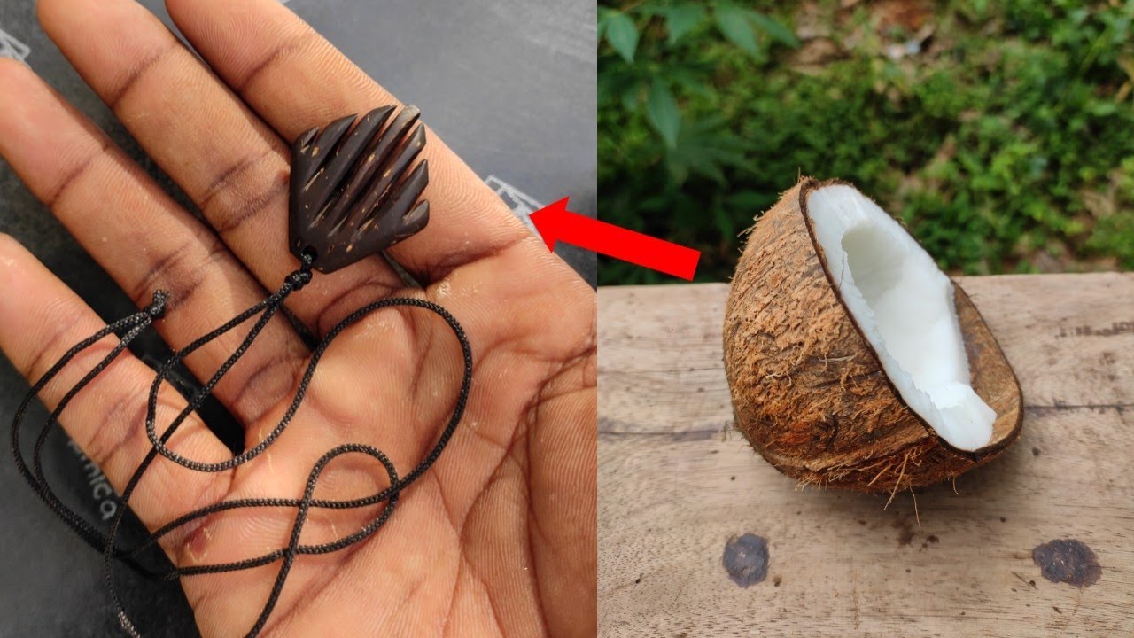 how to make beautiful pendant with coconut shell - YouTube