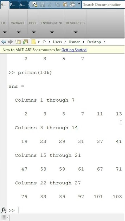 How To Get Prime Numbers In Matlab Urdu Matlab Mathematics Shorts Youtube 