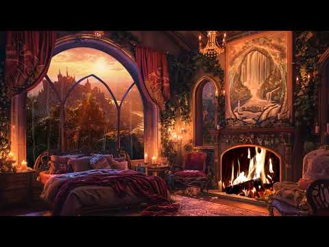 Reading Beside the Fire in a Royal Forest Castle 🕯️📚 Deep Sleep ...