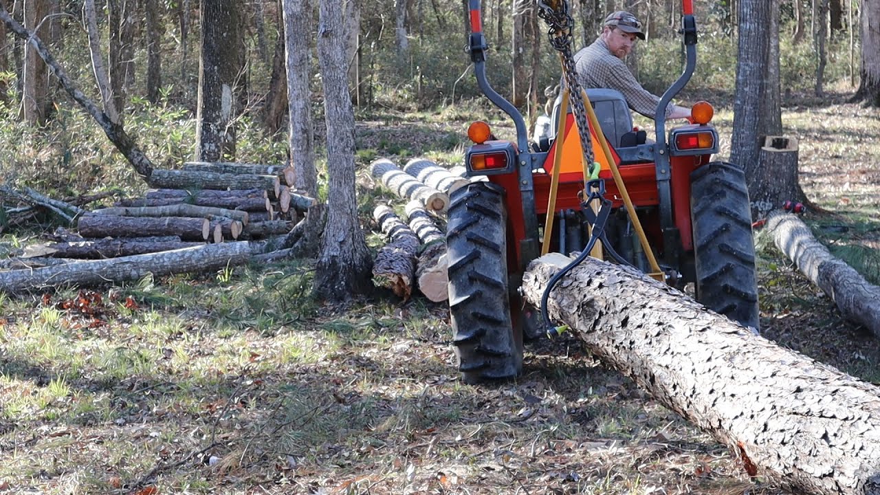 Skidding Logs with New Tongs - YouTube