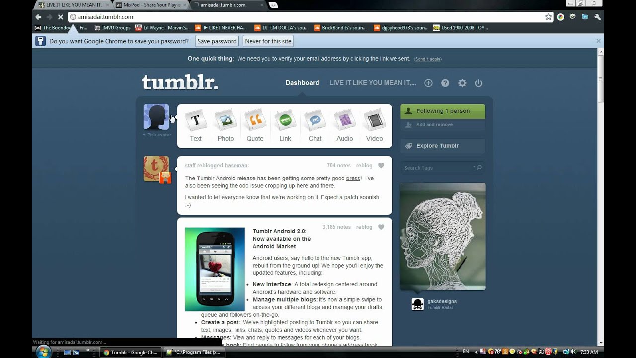 HOW TO PUT MUSIC IN TUMBLR, IPOD - YouTube