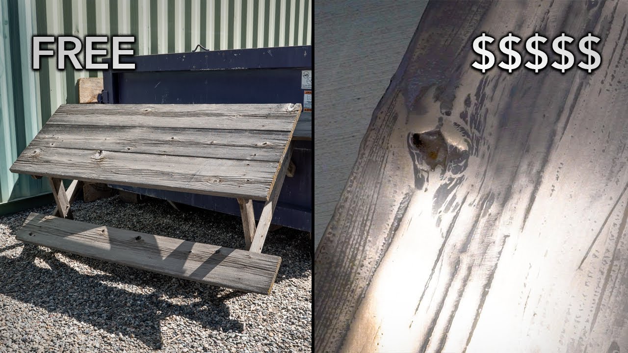 Dumpster Picnic Table DIY Epoxy Countertop Makeover with Real Bronze ...