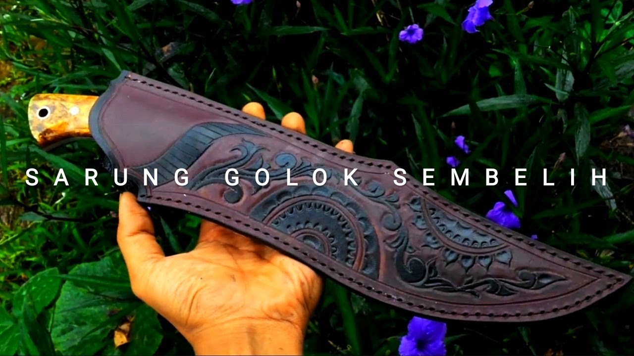 Golok Pisau dan parang sembelih sarung kulit asli costume - YouTube
