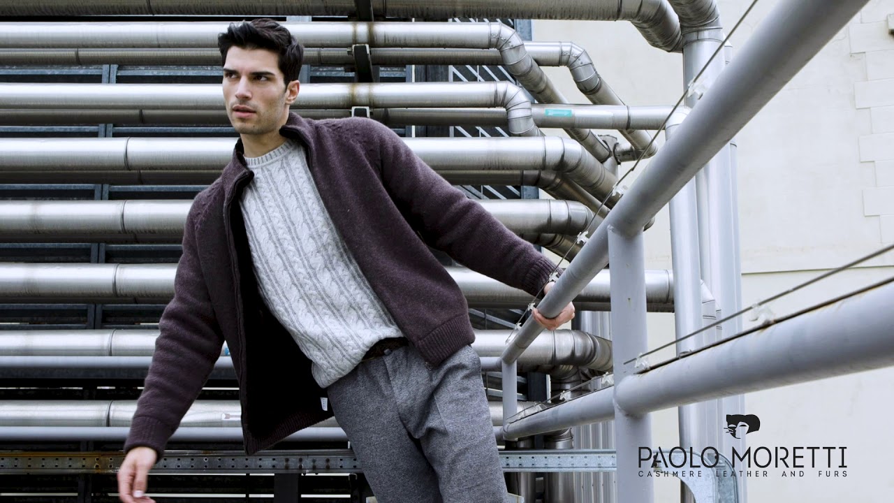 Cashmere overcoat mens | Paolo Moretti mens fur lined coats - YouTube