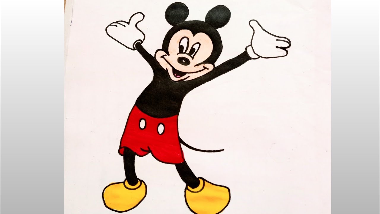 how to draw "MICKY MOUSE for kids l #cartoon@kidscreativecanvas-123 ...