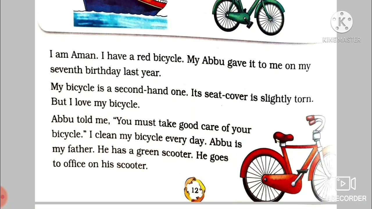 My Red Bicycle Reading ICSE Grade 1 (Part 1) - YouTube