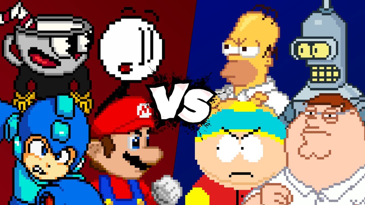 MUGEN Battle - Mario/Henry Stickmin/Cuphead/MegaMan vs Homer Simpson ...