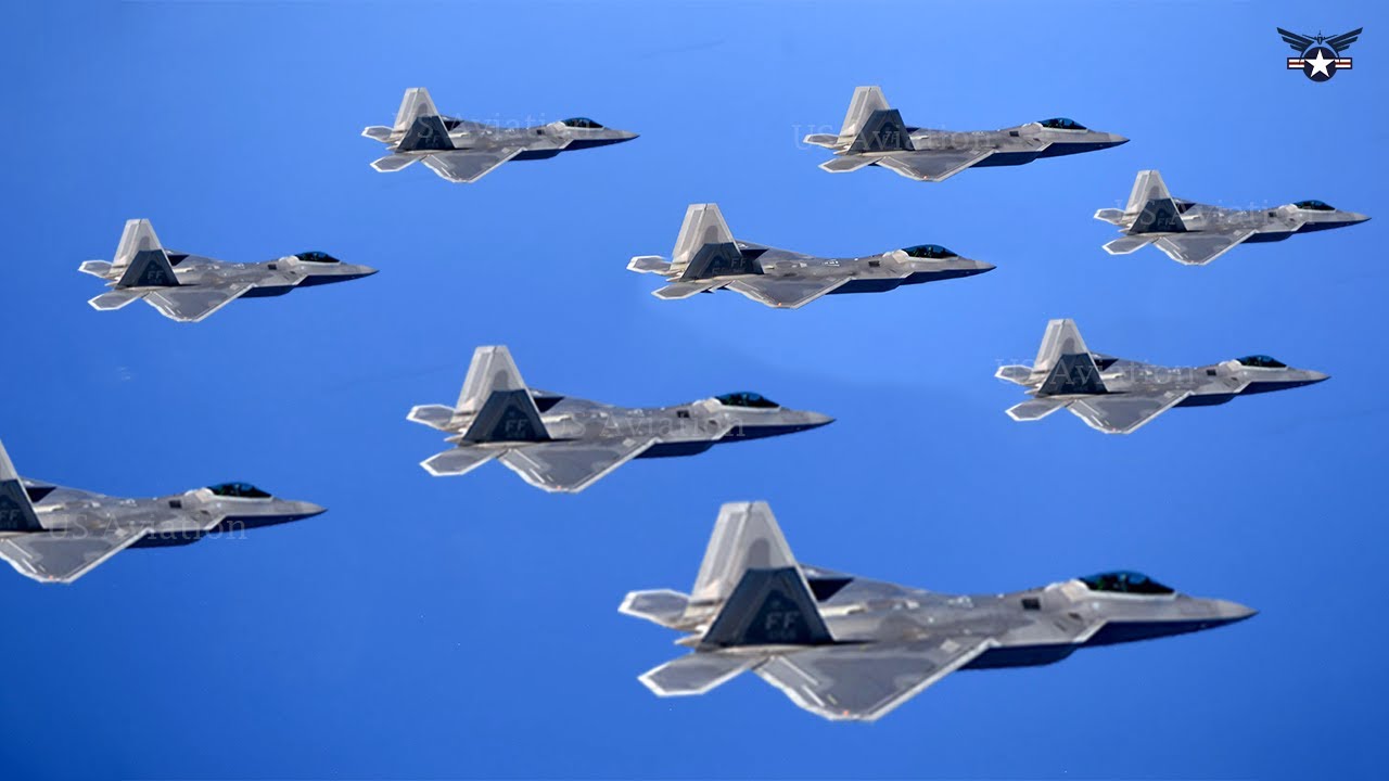 U.S. F-22 Raptors toward in Muñiz Air Base, Puerto Rico - YouTube