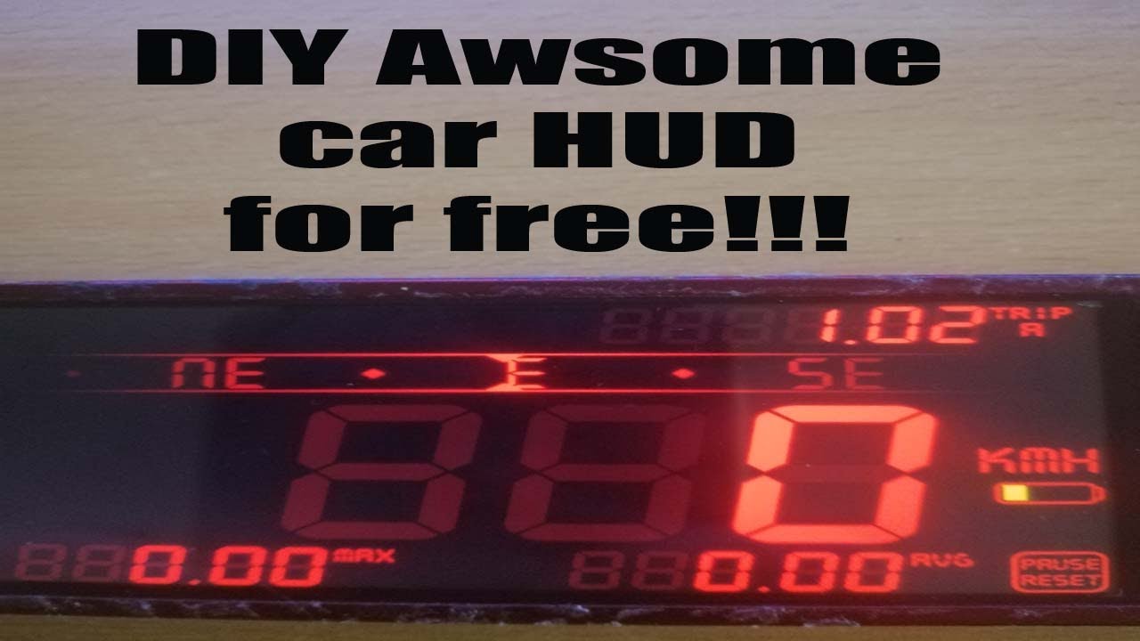 DIY car HUD heads up display for free in simple steps - YouTube