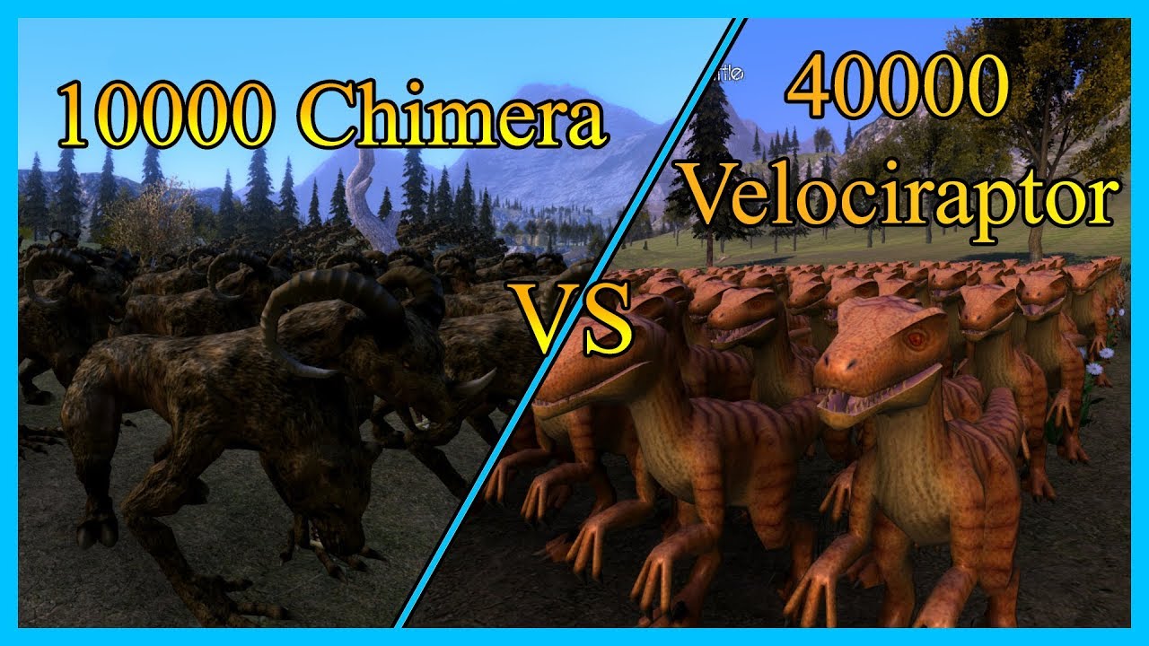 10000 Chimera vs 40000 Velociraptor - Ultimate Epic Battle Simulator ...