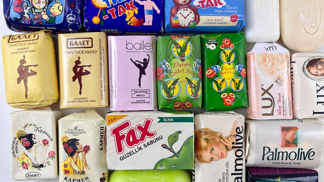 ASMR Carving vintage soap vs modern soap. Soothing cutting soap ...