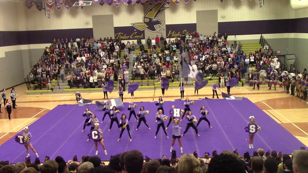 Timber Creek Sky Dancers/Cheer/Color Guard Senior Pep Rally 2019 - YouTube