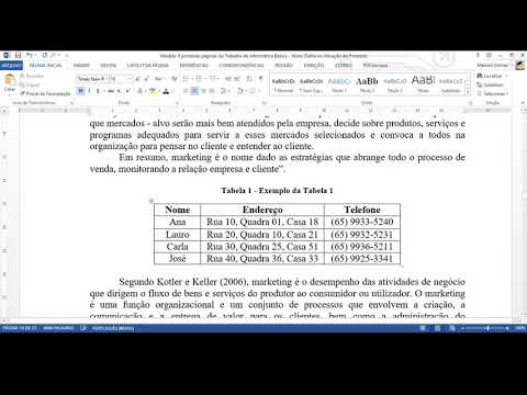 Formatação de Tabelas e Figuras Índice de Tabelas e Figuras - YouTube
