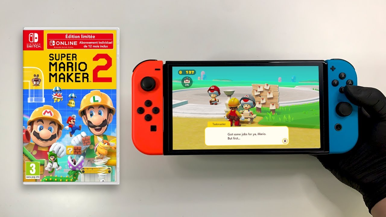 Super Mario Maker 2 on Nintendo Switch OLED Handheld Gameplay (4K HDR ...