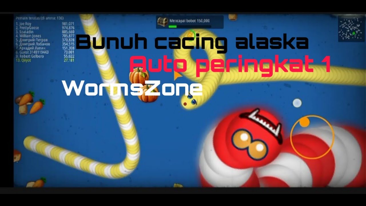 Bunuh cacing alsaka, auto peringkat 1 #WormsZone - YouTube
