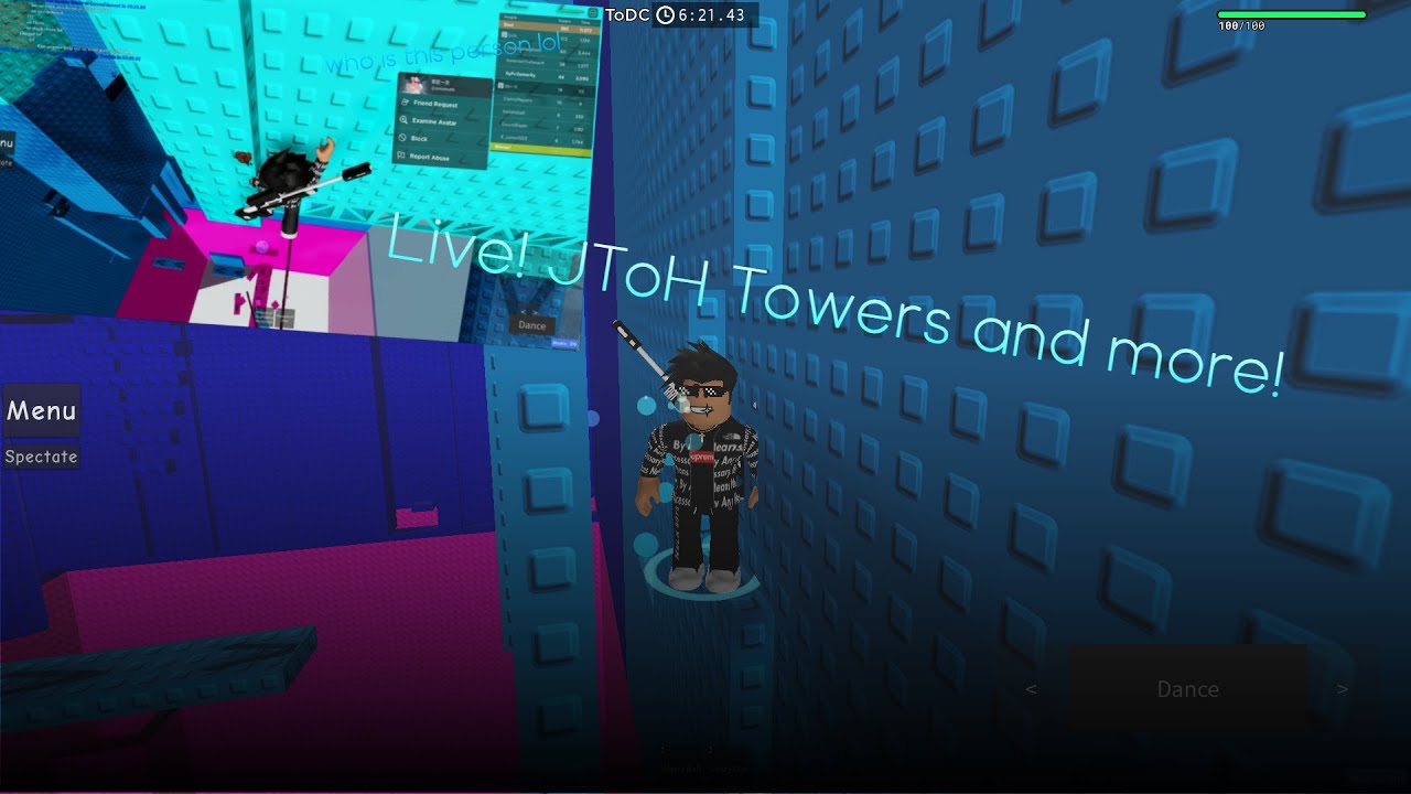 Live: Playing JToH ToDC | INSANE Tower *Will Be First SC* - YouTube