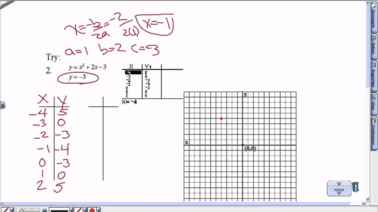 Lesson 13-4 Solving Quadratic Systems by Graphing.avi - YouTube