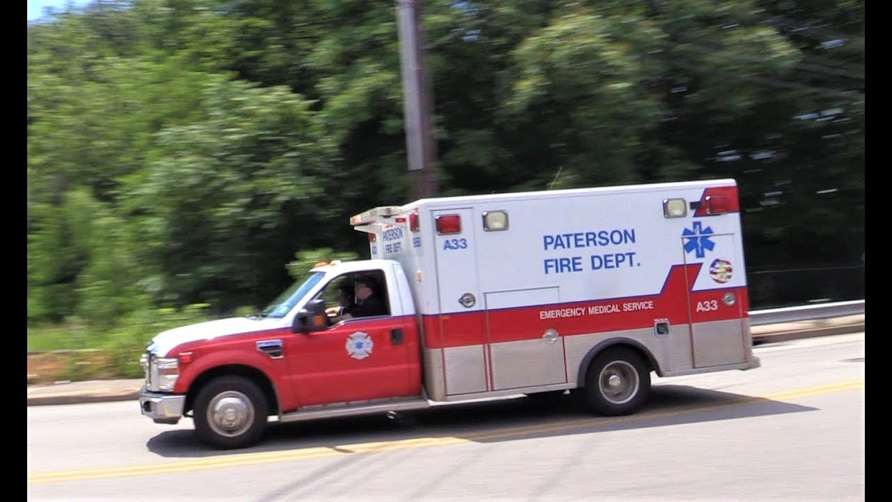 Paterson Fire Department EMS Ambulance Responding on Wayne Ave past The ...
