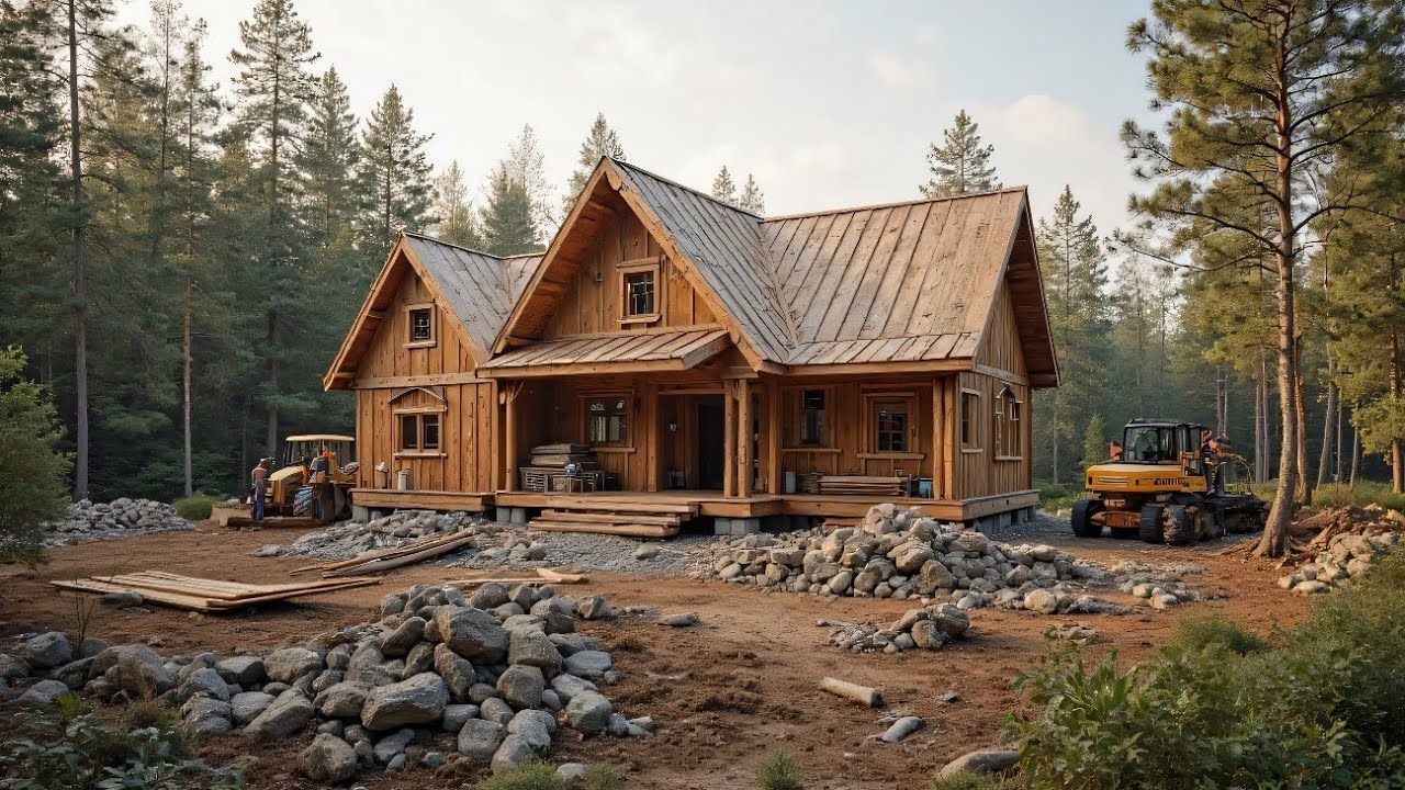 From Foundation to Dream: Building the Perfect Wooden House! - YouTube