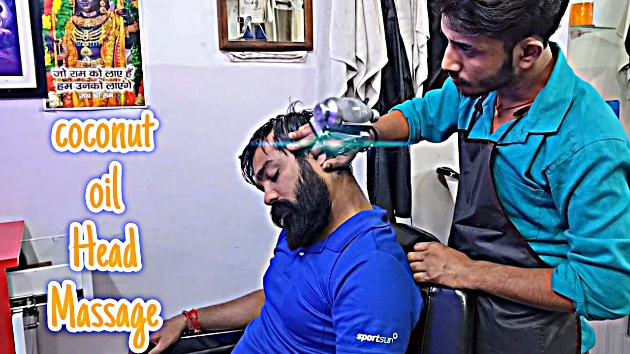 Asmr Indian head massage with coconut oil || very relaxing massage ...