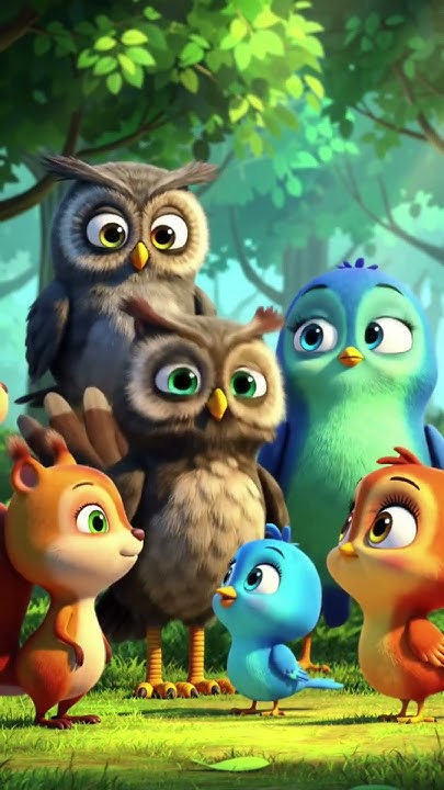 Birds and squirrel discussion meeting #squirrel #birds #cartoon #ai # ...