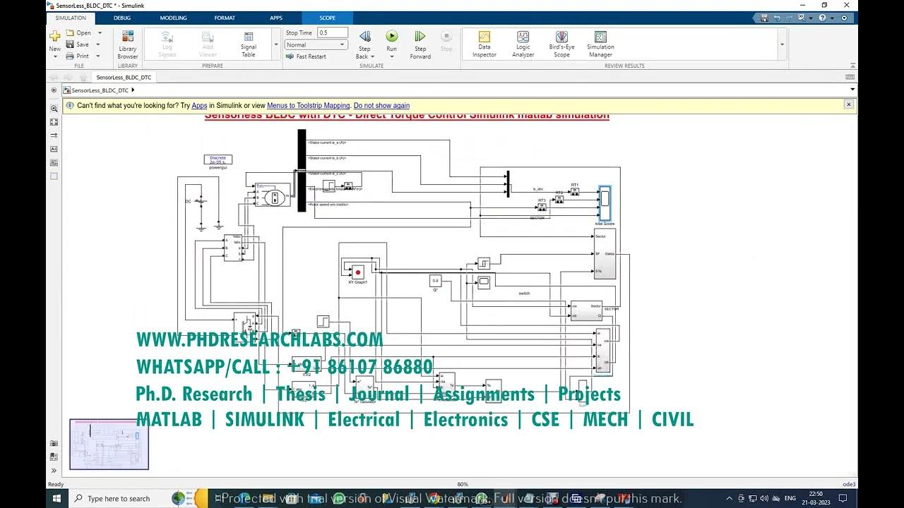 Sensorless BLDC with DTC - Direct Torque Control Simulink matlab simulation - YouTube