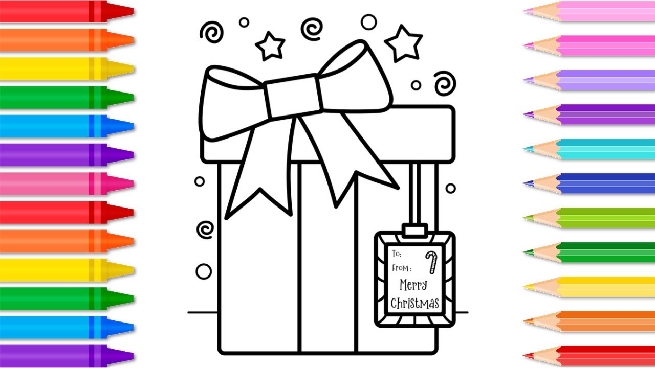 How to Draw a Christmas Present Step by Step for Kids ️💚🎄Present ...