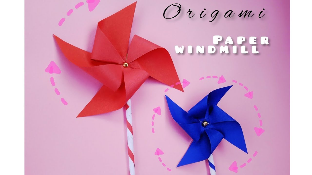 How to make paper windmill/ origami paper windmill/ Paper moving toys ...