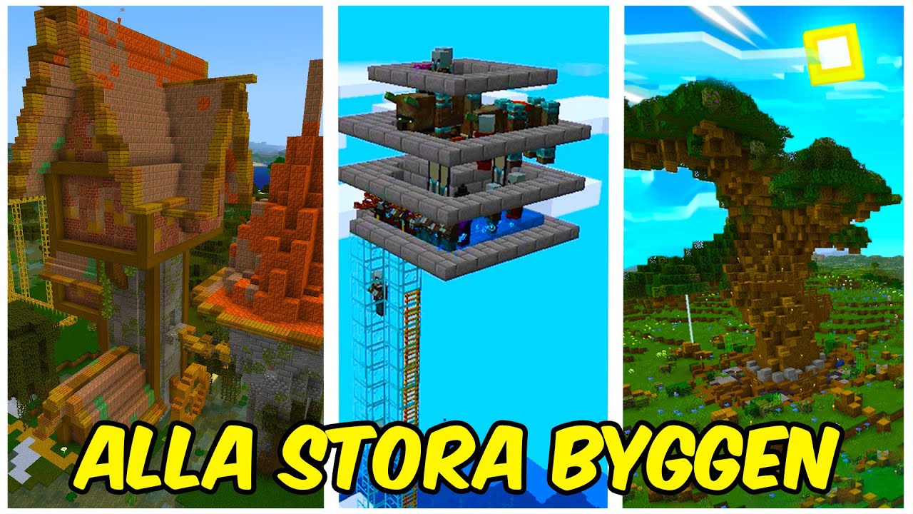 Visar ALLA stora byggen i NYA STADEN på MINECRAFT 90gq - YouTube