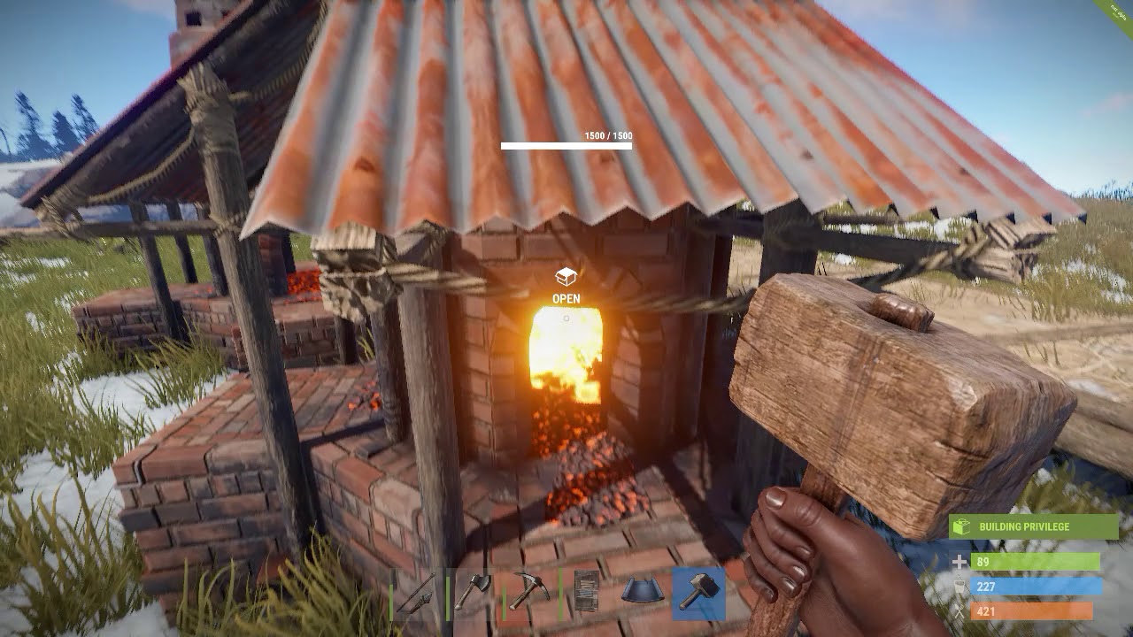 RUST big furnance smelting everything - YouTube