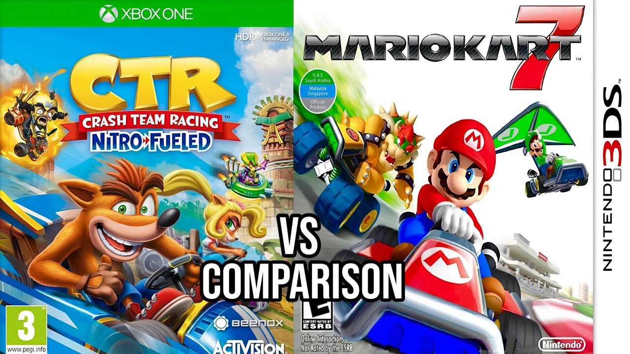 CTR Crash Team Racing Xbox One Vs Mario Kart 7 Nintendo 3DS - YouTube