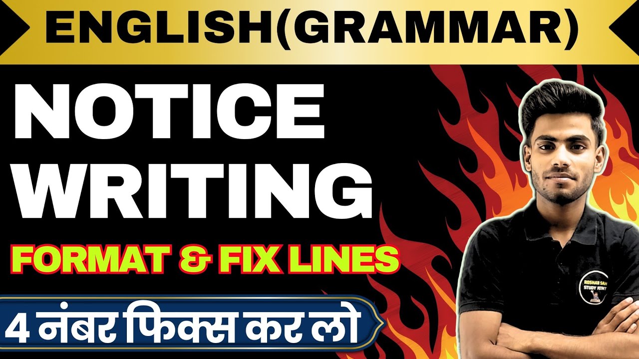 NOTICE WRITING || Class 12 Notice Writing Format And Fix Lines ...