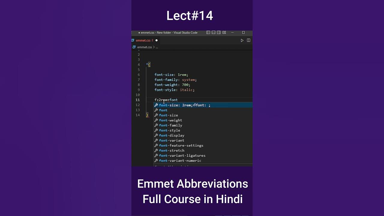 Emmet Abbreviation | Fast CSS | lect # 14 | #youtubeshorts #shorts #css #css3html5 # ...