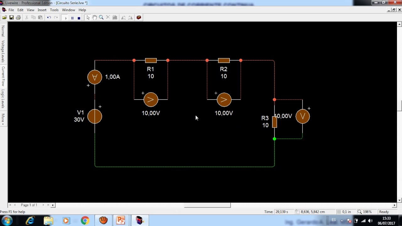 SIMULACIÓN DE CIRCUITOS SERIE Y PARALELO CON LIVEWIRE - YouTube
