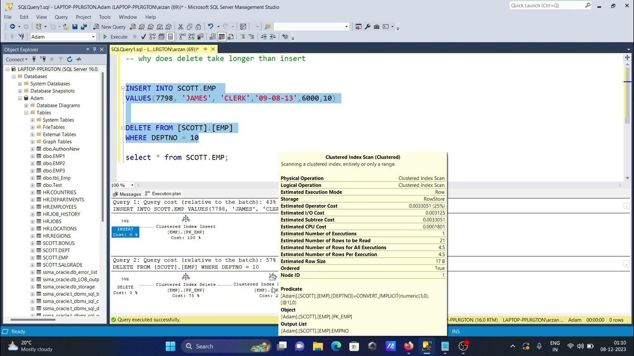 why Insert faster than delete SQL server - YouTube