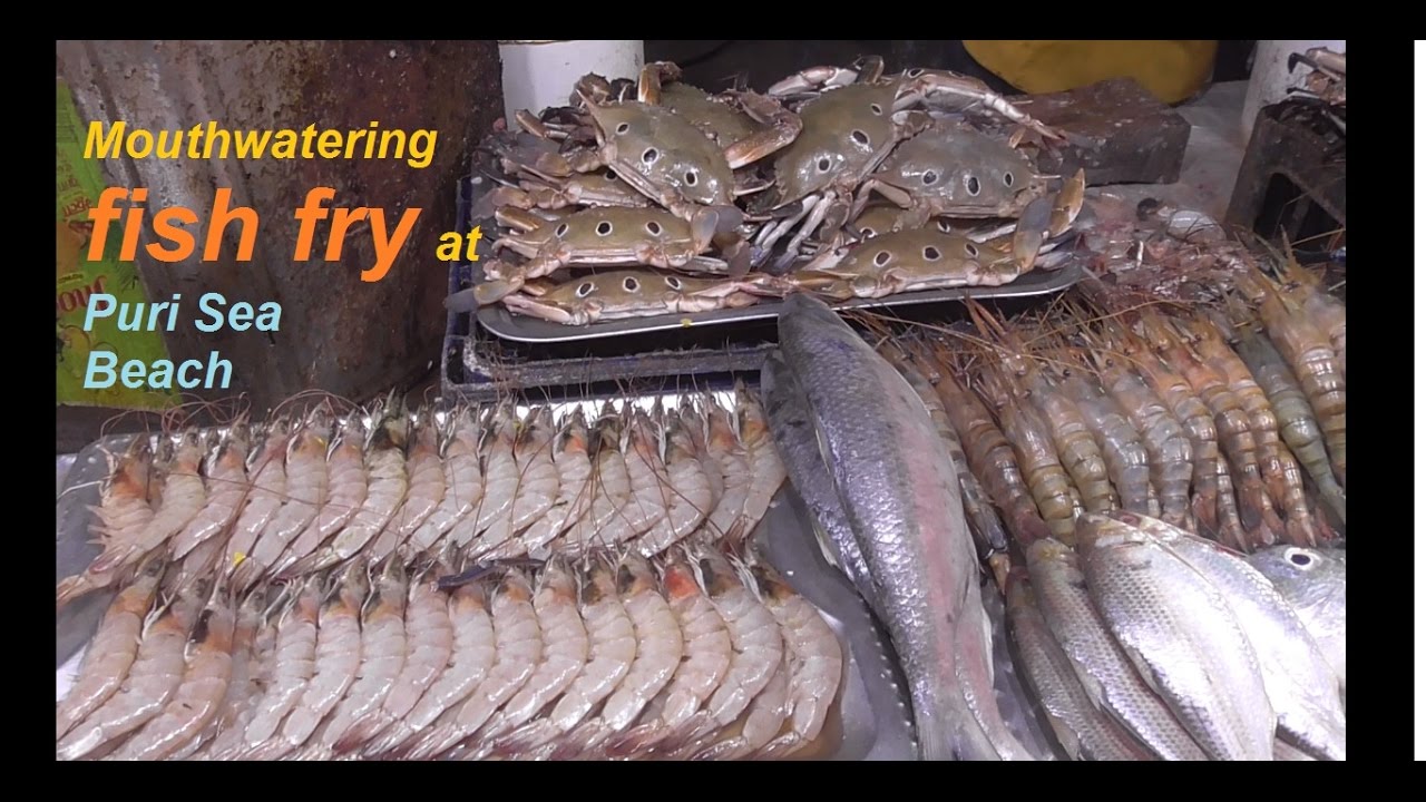 Amazing street food: Fish fry at Puri Sea Beach - YouTube
