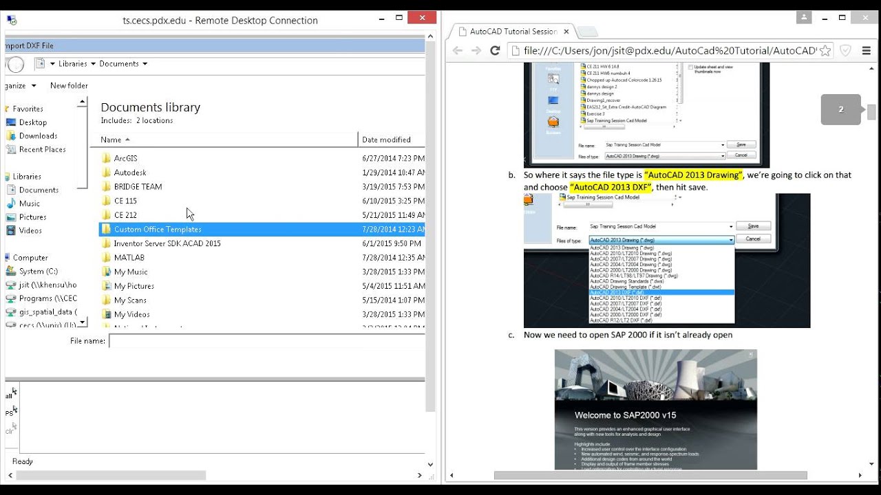 1 Exporting From AutoCAD to SAP 2000 - YouTube